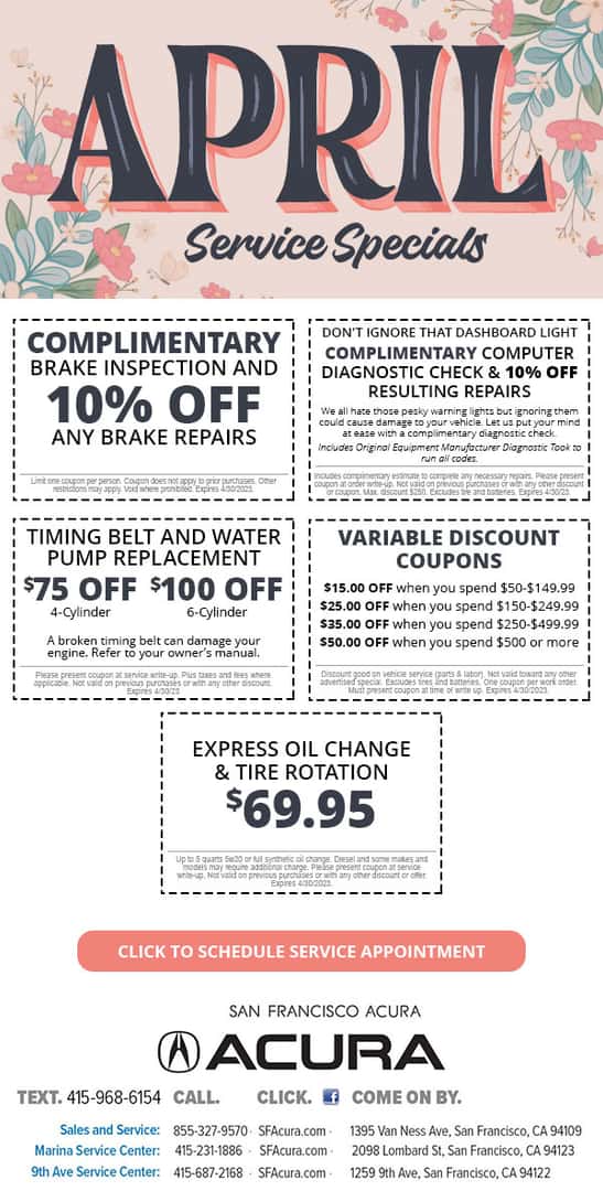 Auto Service Specials | San Francisco Acura near Bay Area