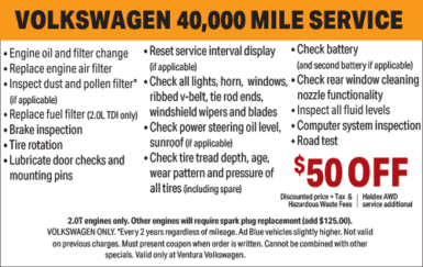 Volkswagen Service Coupons | Ventura Volkswagen in Ventura